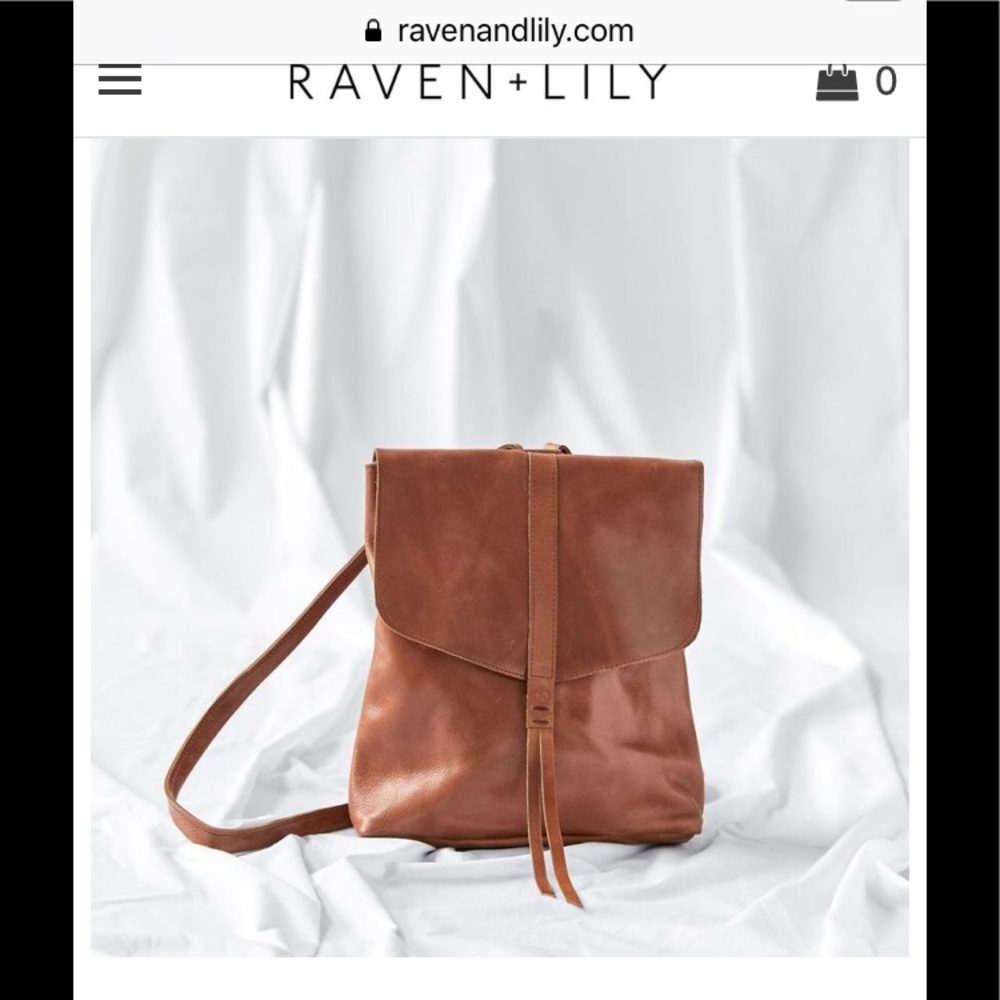 Raven & Lily Brown Leather Backpack Magnolia Nwot - Gem